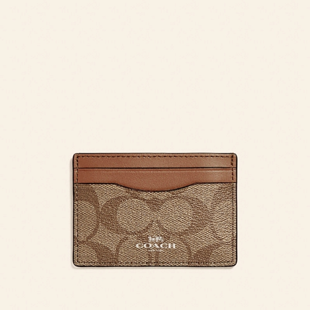 Coach Card Case In Signature Canvas - Gem
